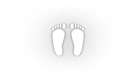 White human feet icon with shadow isolat... | Stock Video | Pond5