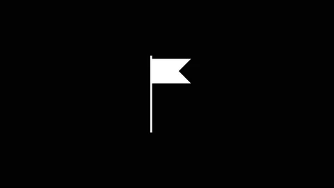 White icon of flag appears on a black ba... | Stock Video | Pond5