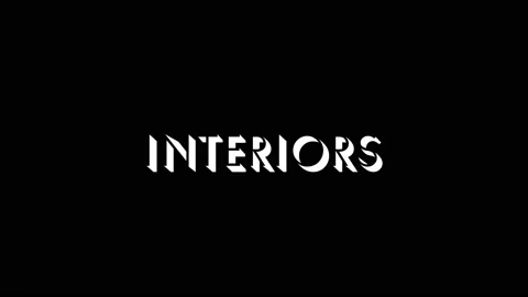 White icon of INTERIORS word appears on ... | Stock Video | Pond5