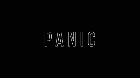 White icon of panic word appears on a bl... | Stock Video | Pond5
