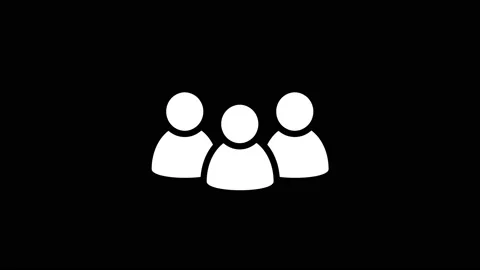 White icon of people appears on a black ... | Stock Video | Pond5