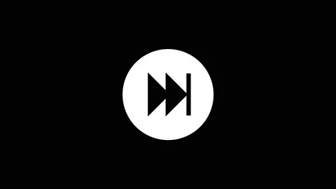 White icon of rewind button in front to ... | Stock Video | Pond5