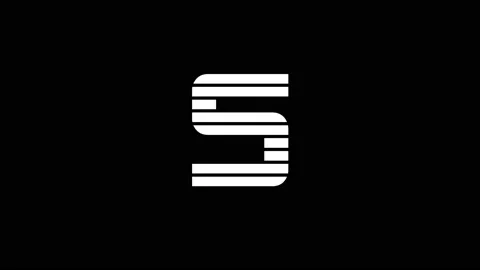 White icon of S letter appears on a blac... | Stock Video | Pond5