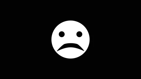 White icon of sad face appears on a blac... | Stock Video | Pond5