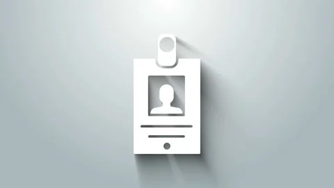 White Identification badge icon isolated... | Stock Video | Pond5