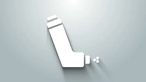 White Inhaler icon isolated on grey back... | Stock Video | Pond5