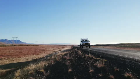 White Land Rover Defender With Lights On... | Stock Video | Pond5