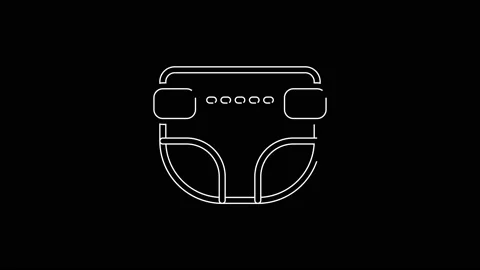 White line Adult diaper icon isolated on... | Stock Video | Pond5