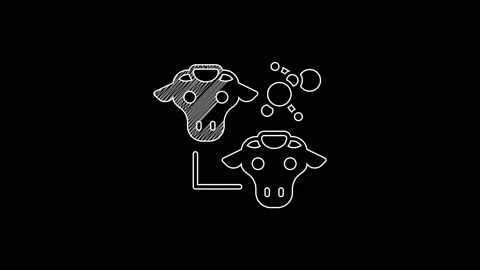 White line Cloning icon isolated on blac... | Stock Video | Pond5