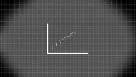 White line graph animated on a dark grid... | Stock Video | Pond5