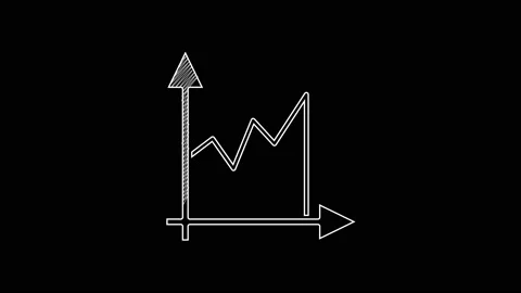 White line Graph, schedule, chart, diagr... | Stock Video | Pond5