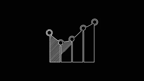 White line Graph, schedule, chart, diagr... | Stock Video | Pond5