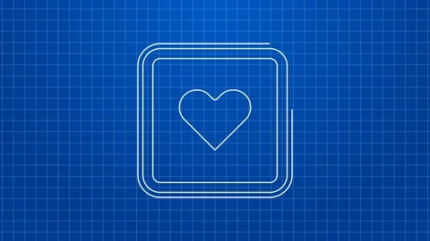 White line Like heart icon isolated on b... | Stock Video | Pond5