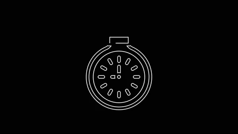 White line Pocket watch icon isolated on... | Stock Video | Pond5