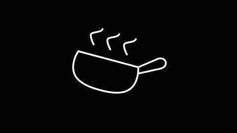 White line restaurant icons pack in cart... | Stock Video | Pond5