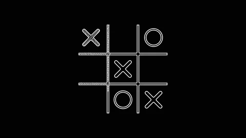 White line Tic tac toe game icon isolate... | Stock Video | Pond5