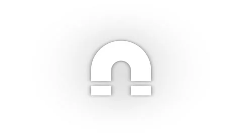 White magnet icon with shadow isolated o... | Stock Video | Pond5