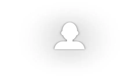 White man icon with shadow isolated on w... | Stock Video | Pond5