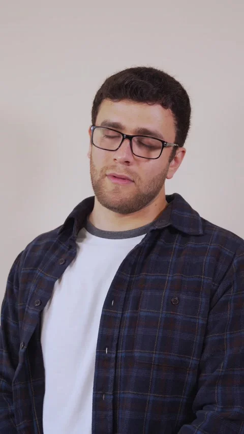 White man nodding his head because he is... | Stock Video | Pond5