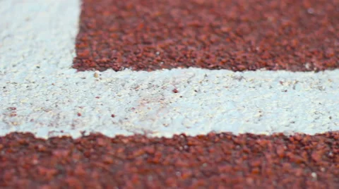 White markings on the red starting trea... | Stock Video | Pond5