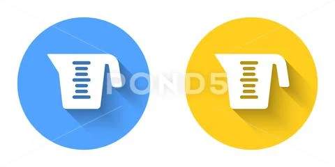 White Measuring cup to measure dry and liquid food icon isolated with ...