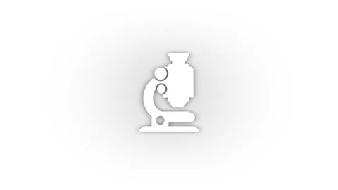 White microscope icon with shadow isolat... | Stock Video | Pond5
