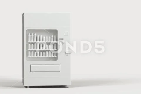 The white model of vending machine with white background, 3d rendering ...
