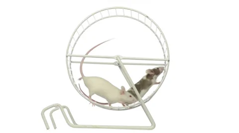 white mouse running in a running wheel | Stock Video | Pond5