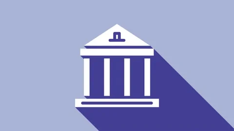 White Museum building icon isolated on p... | Stock Video | Pond5