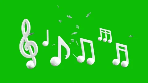 White Musical Notes Green Screen Animati... | Stock Video | Pond5