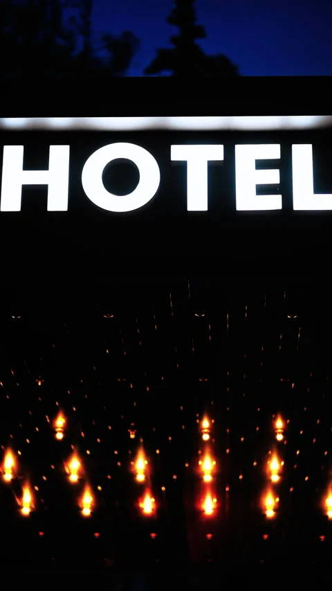 Hotel Sign Night Stock Video Footage | Royalty Free Hotel Sign Night ...