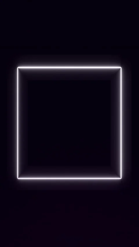 White Neon glowing frame on black backgr... | Stock Video | Pond5
