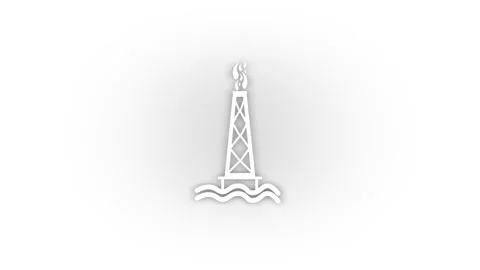 White oil rig icon with shadow isolated ... | Stock Video | Pond5