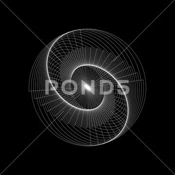 White oval, dynamic shape on black background: Graphic #128500997