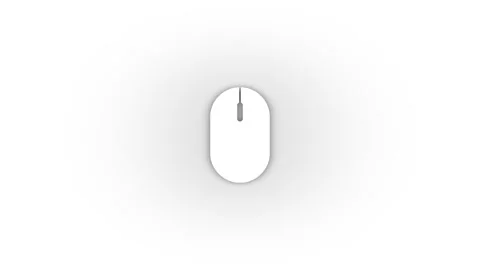 White PC mouse icon with shadow isolated... | Stock Video | Pond5