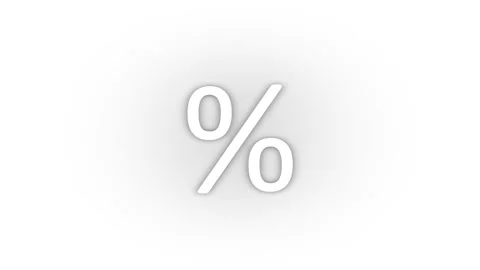 White percentage icon with shadow isolat... | Stock Video | Pond5