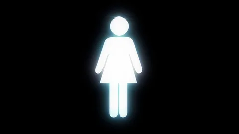 White pictogram of a woman on black back... | Stock Video | Pond5
