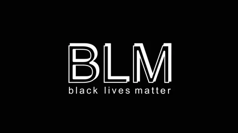 White picture of blm on a black backgrou... | Stock Video | Pond5