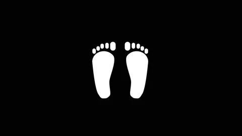 White picture of foot on a black backgro... | Stock Video | Pond5