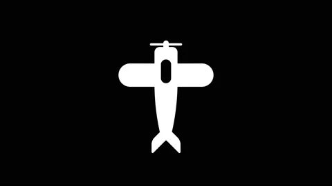 White picture of plane on a black backgr... | Stock Video | Pond5