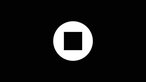 White picture of stop button on a black ... | Stock Video | Pond5