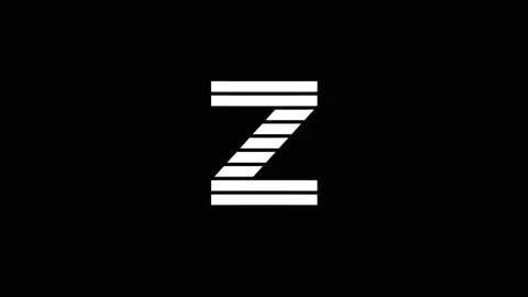 White picture of Z on a black background... | Stock Video | Pond5