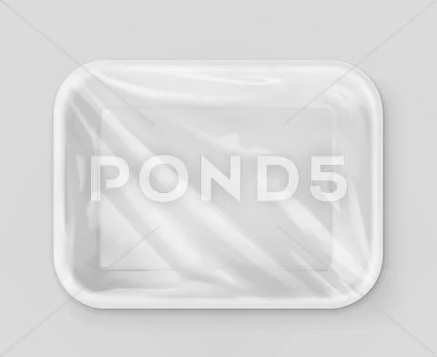 White polystyrene packaging, vector mockup: Graphic #65443237