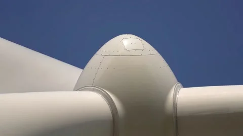 White Propeller Head On Wind Turbine - e... | Stock Video | Pond5