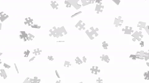 White puzzle pieces falling down - seaml... | Stock Video | Pond5