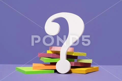 White question mark symbol on lilac background Stock Photo #247918985
