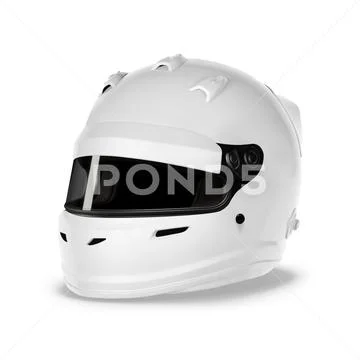 A White Racing Helmet Mockup image isolated on a white background ...