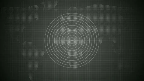 white radio wave animated on earth map | Stock Video | Pond5