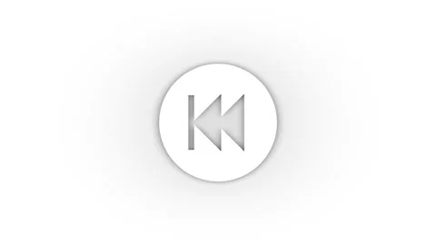 White rewind button icon with shadow iso... | Stock Video | Pond5