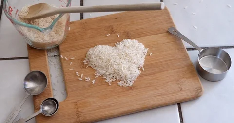 White rice grain animated forming the sh... | Stock Video | Pond5